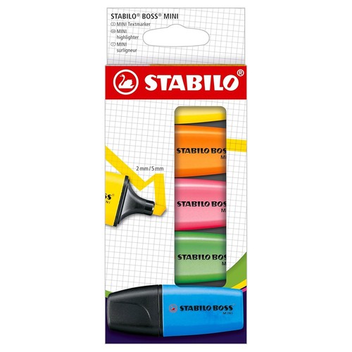 STABILO BOSS MINI Highlighter Pack of 5 Assorted Colours | eBay