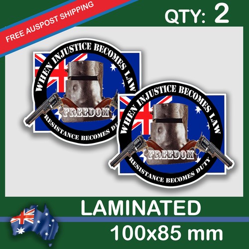 NED KELLY FREEDOM (x2) CARS 4x4, VAN,Self Adhesive Decal Sign Sticker ...