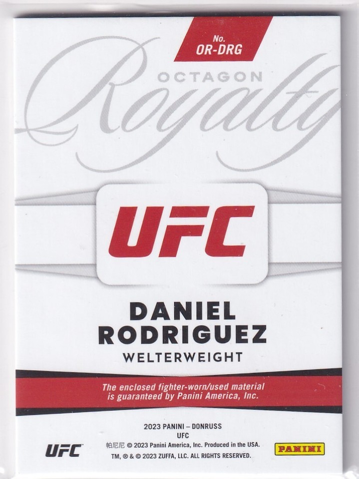 Panini UFC 2023 Donruss UFC N° OR-DRG Daniel Rodriguez Patch SSP | eBay