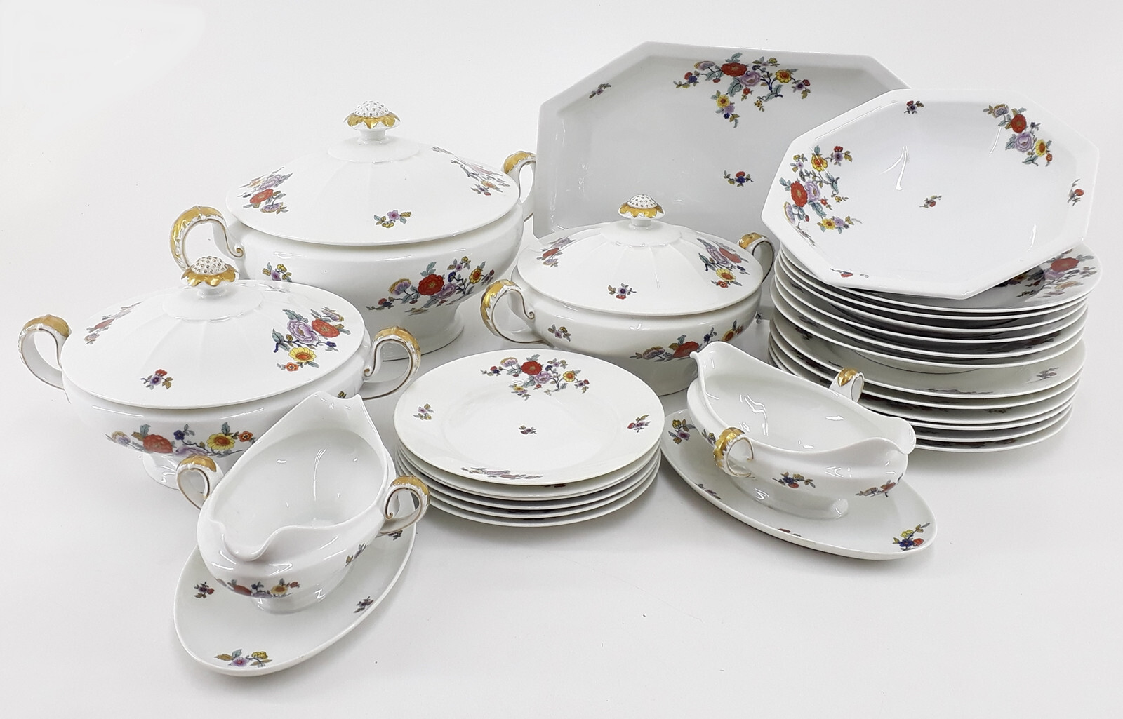 Speiseservice KRAUTHEIM SELB BAVARIA Porzellan 25teilig 6 Personen weiß ...