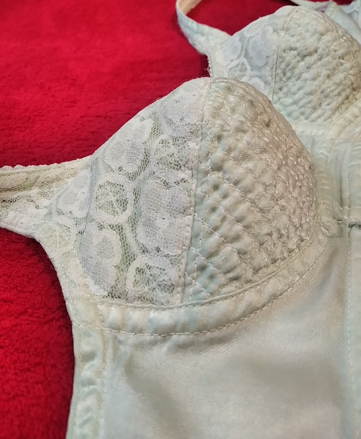 Vintage Soviet women's bullet bra brassiere satin USS… - Gem