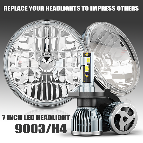 For Ford F1 1948 1949 1950 1951 1952 Pair 7" Inch Round LED Headlights ...