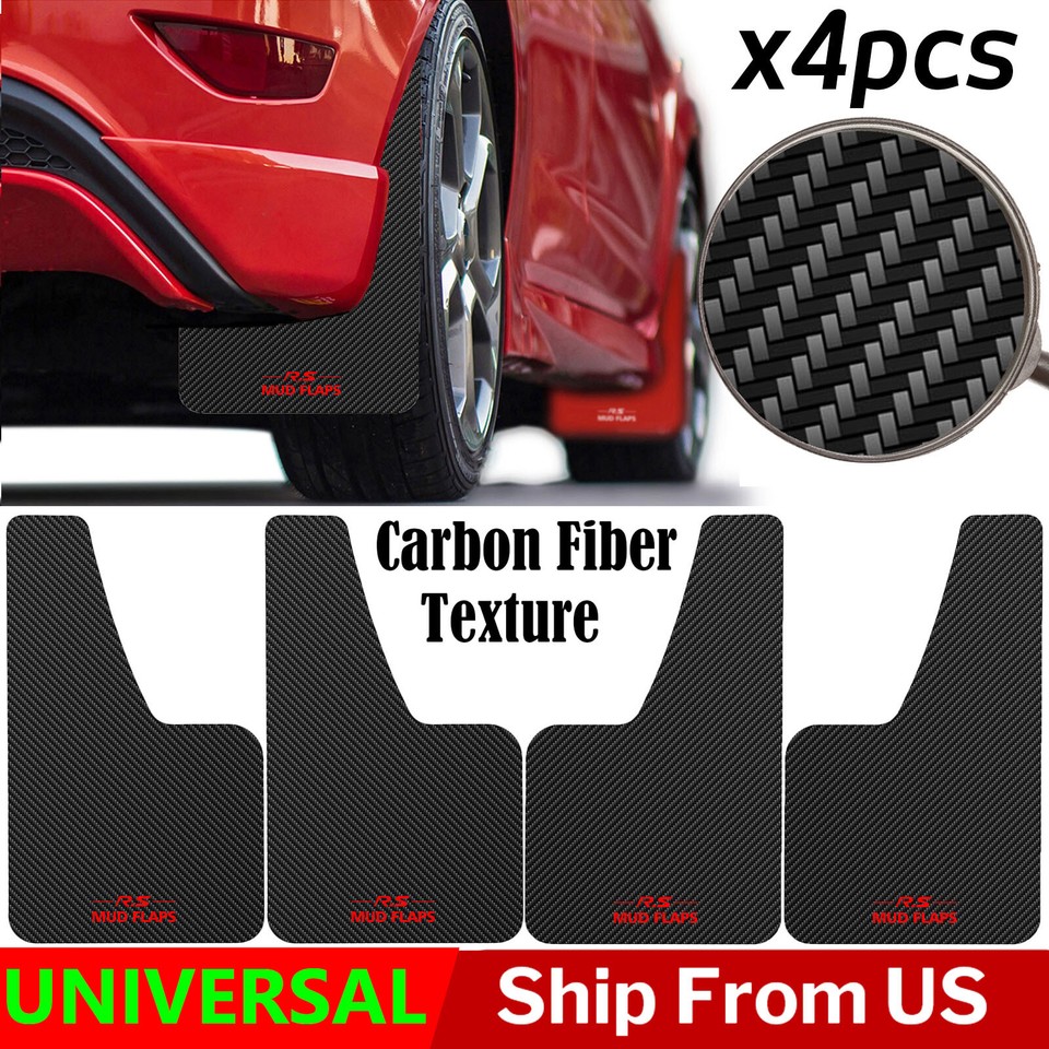 x4 Carbon fiber texture Splash Guards Mud Flaps Universal f/ Car Sedan ...