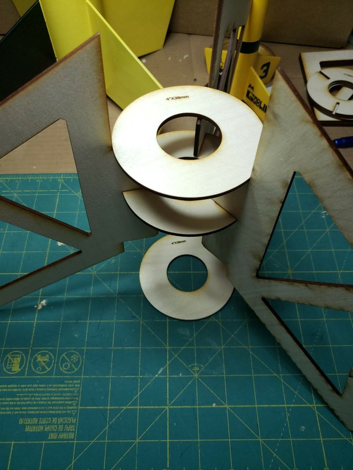 Estes Mega Red Max fin and 38mm Centering ring set plywood parts for ...