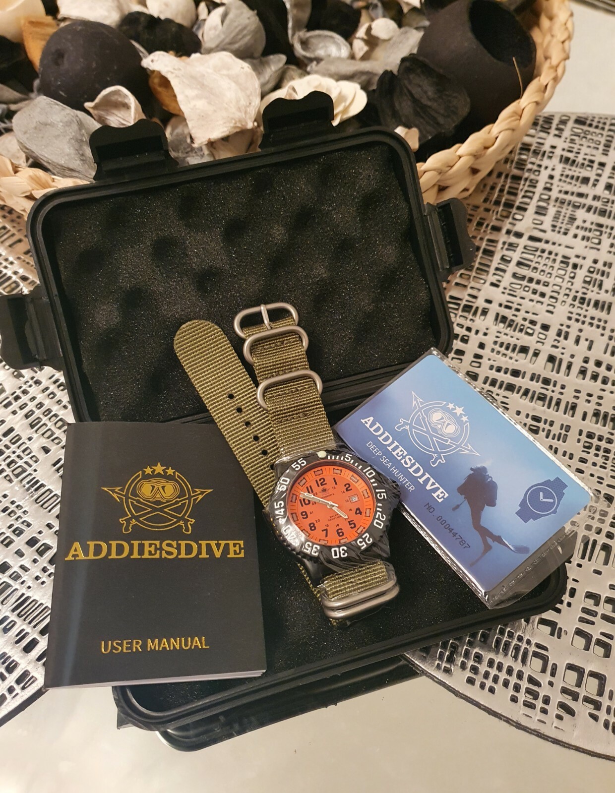 Addiesdive Deep Sea Hunter Watch Luminous Military Sport Diver Green ...