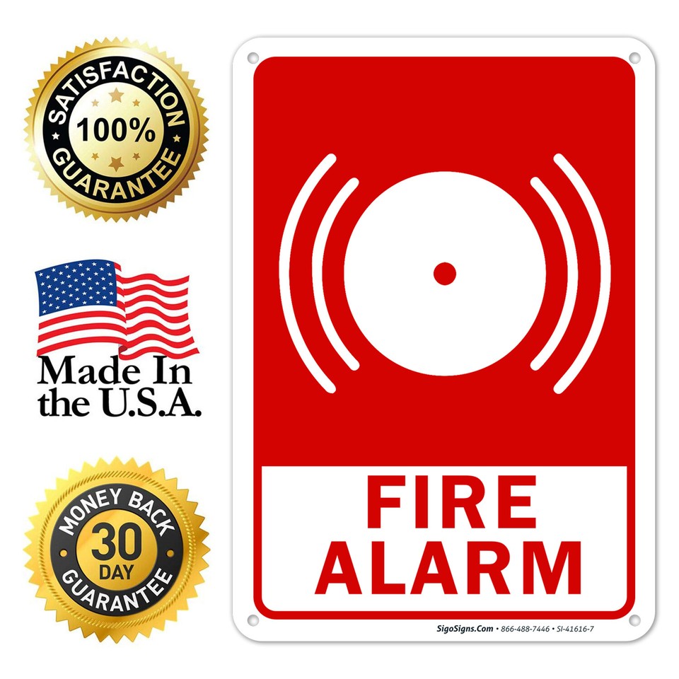 Fire Safety Fire Alarm Sign, | eBay