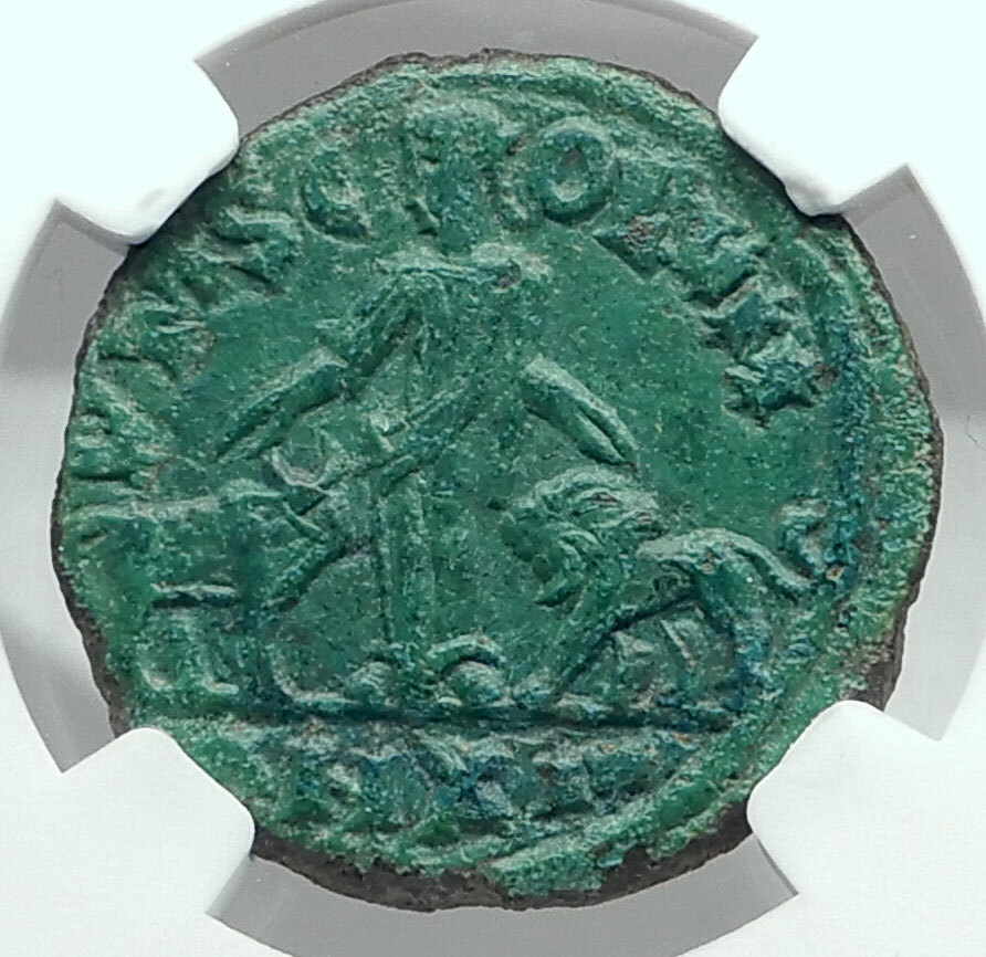 TREBONIANUS GALLUS Viminacium Bull Lion Legions Ancient Roman Coin NGC ...