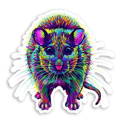 2 x 10cm Neon Rat Vinyl Stickers - Rodent Pop Art Rats Laptop Sticker ...