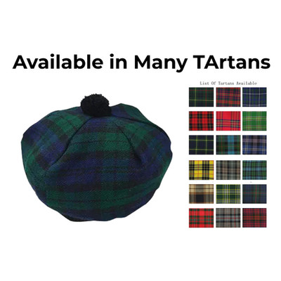 Scottish Tam Hat Traditional Tam O Shanter Hat with Pompom Classic ...