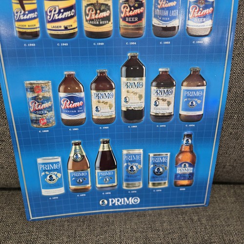 Primo Hawaiian Beer Sign 24x18 Tiki Bar Metal Historic Vintage Bottle ...