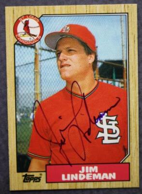 St. Louis Cardinals Star Jim Lindeman Autographed signed 1987 Topps ...