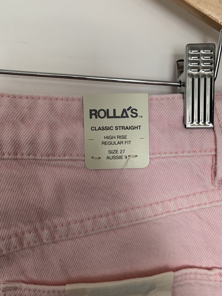 NWT Rolla’s Women’s Classic Straight Pant 90's Pink High Rise Size 27 ...