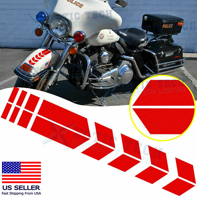 Pre-Cut Front Fender Reflective Safety Warning Decor Stickers Stripes ...