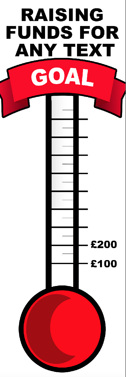 Wall Poster Charity Fundraising Thermometer Money Chart Any Wording ...