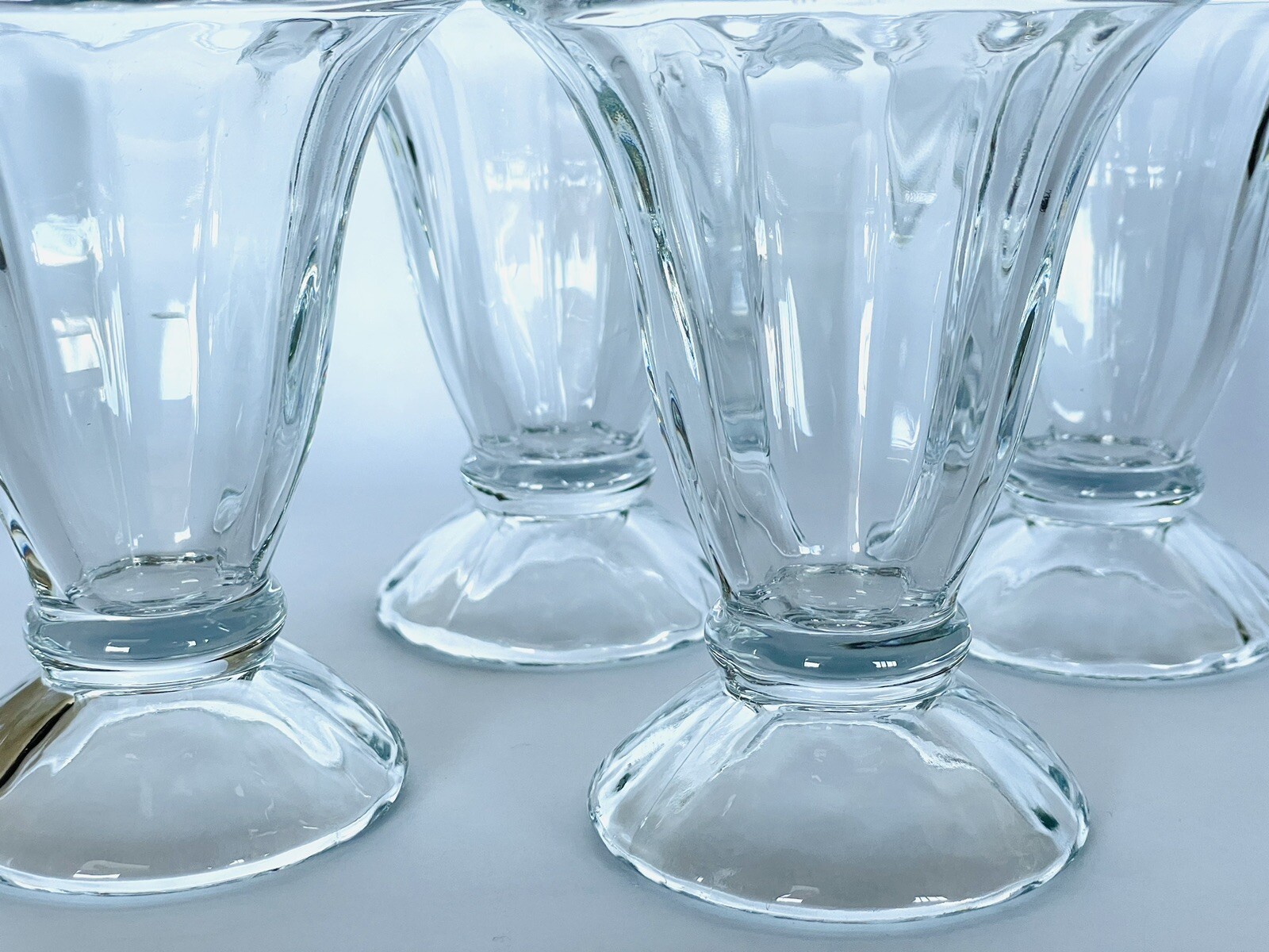 Vintage LIBBEY Footed Ice Cream Sundae Parfaits Clear Glass ~ 5" Tall ...