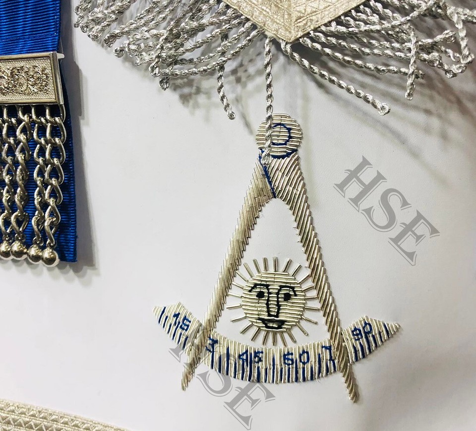 MASONIC REGALIA PAST MASTER APRON BLUE WITH CHAIN COLLAR & JEWEL-HSE | eBay