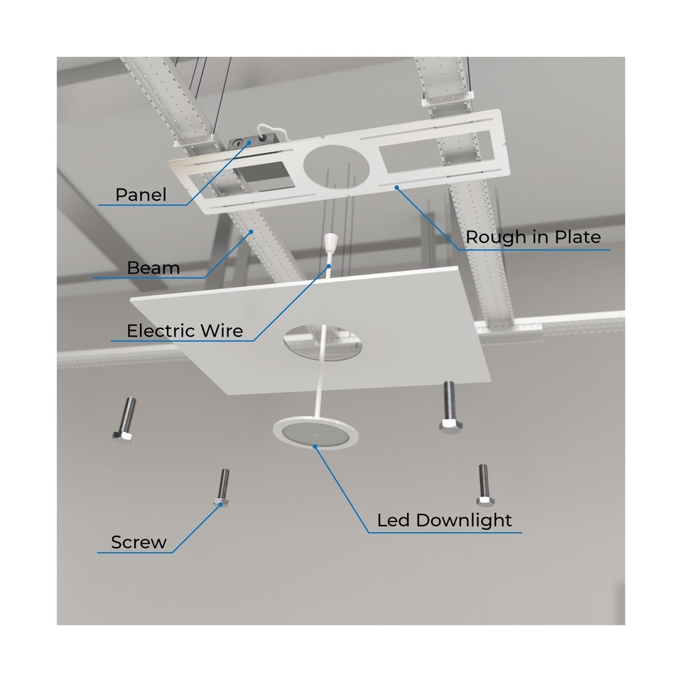 New Construction Rough-in Plate for LED Downlight – Slim Steel Plate ...