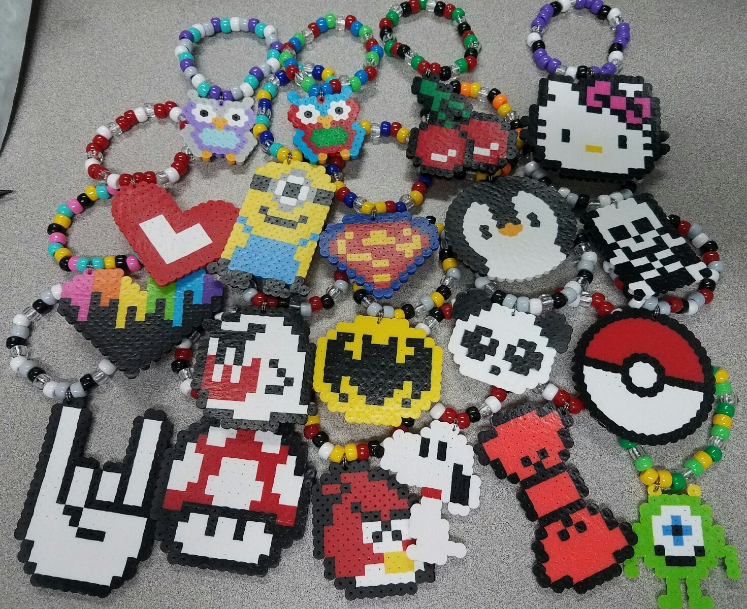 Kandi Kit! 20 Custom Worded Kandi & 3 Cute Perlers- EDM RAVE KANDI PLUR ...