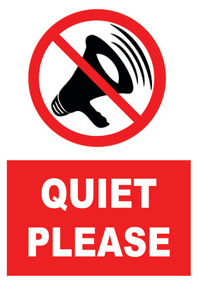 Warning Quiet Please Warning Sign Rigid Foamex / Adhesive Sticker | eBay UK