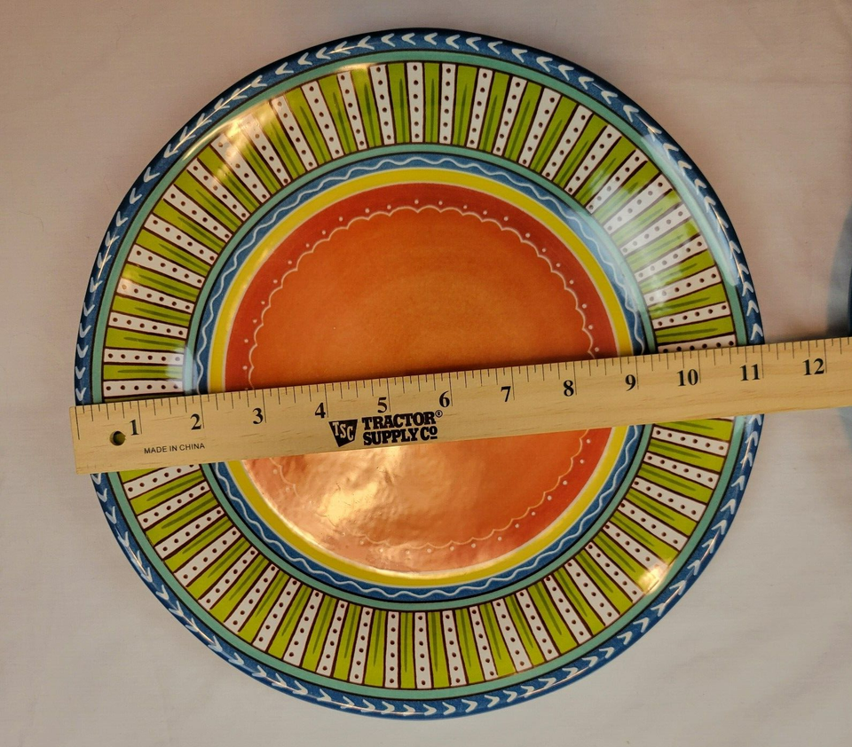 Valencia Certified International Nancy Green Dinner Plates Red Center ...