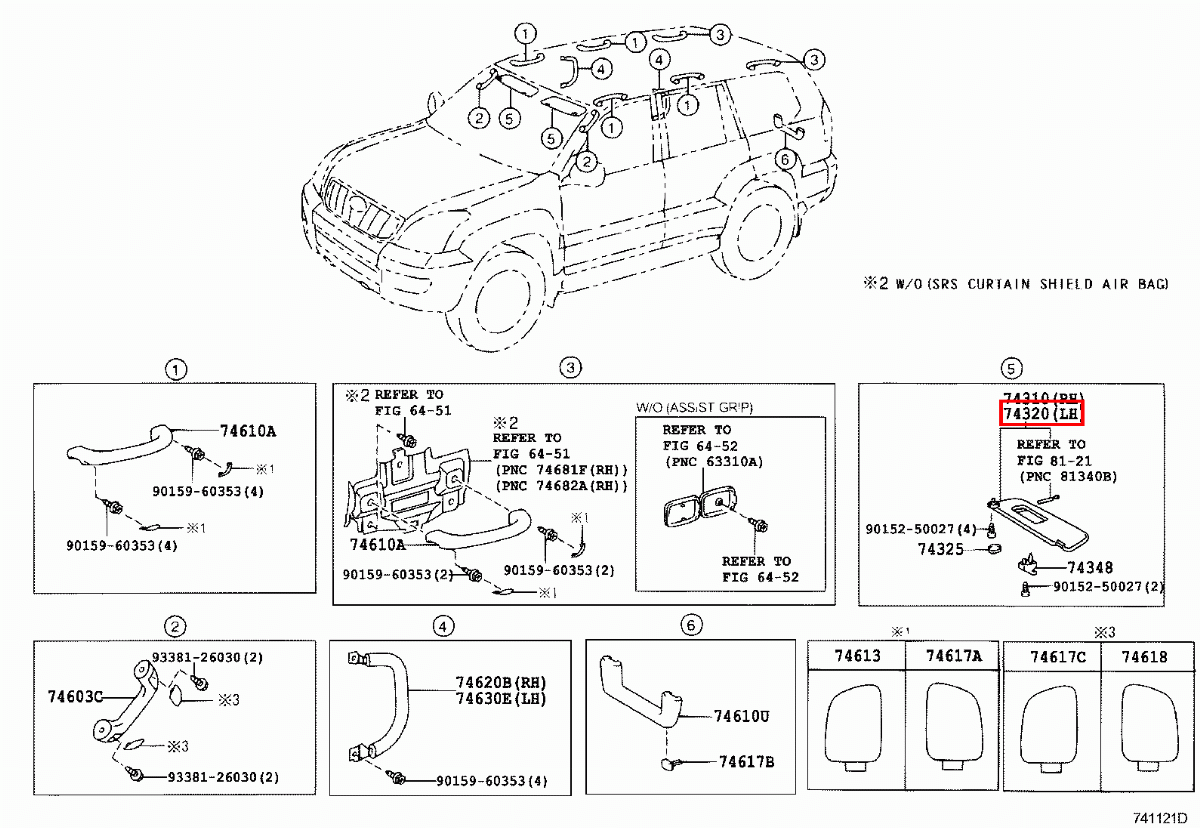 Genuine Toyota Prado LJ120 KZJ120 KDJ120 GRJ120 LH Left Sun Visor Ivory ...