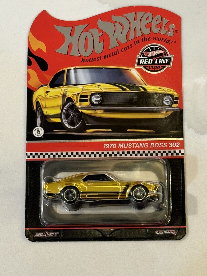 Hot Wheels Gold 2024 RLC Red Line Club Exclusive 1970 Ford Mustang Boss ...