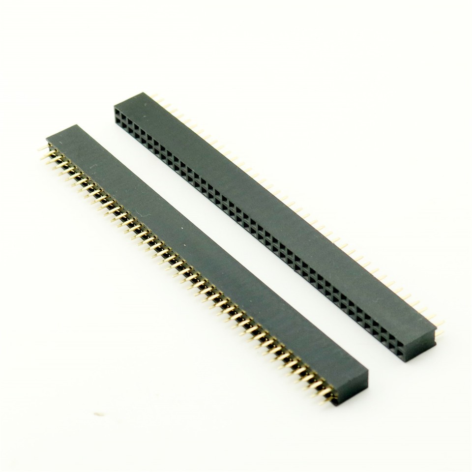 50pcs 2x40 80 Pin 2.54mm Double Row Female Jack Straight Header Pitch ...