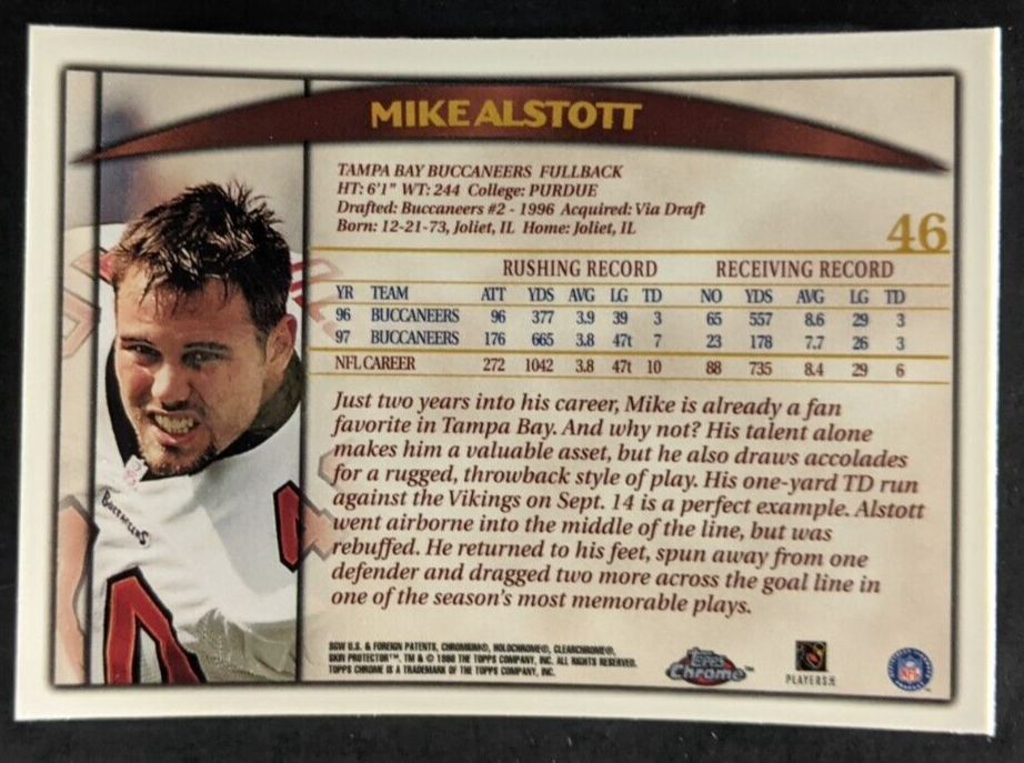 Mike Alstott 1998 Topps Chrome #46 Football NFL Card Tampa Bay ...