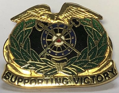 GENUINE U.S. ARMY CORPS CREST: QUARTERMASTER - SUPPORTING VICTORY V-21 ...