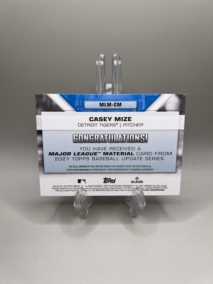 2021 Topps Update Major League Material Casey Mize #MLM-CM Rookie RC | eBay