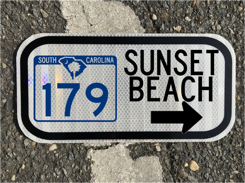 SUNSET BEACH road sign SC Highway 179 - DOT style - 12"x6" Myrtle Beach ...