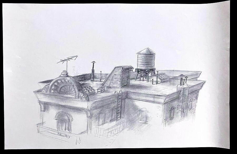 Meet the Robinsons Orphanage Roof Design Pencil Drawing 11x17 Disney ...