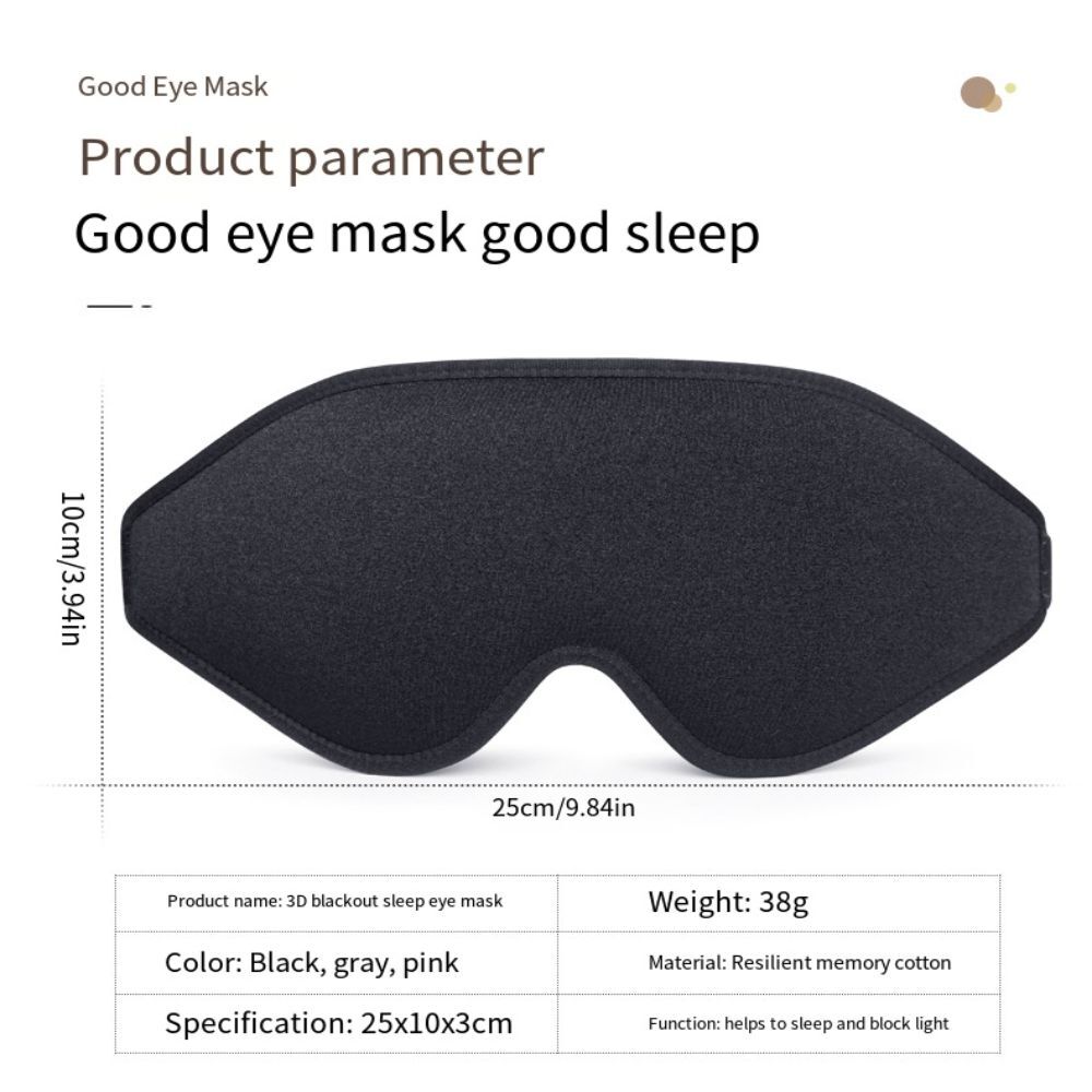 Concave Molded Contoured Cup Sleeping Mask Block Out Light Eye Mask Nap ...