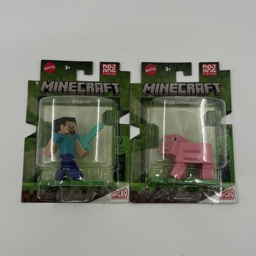 2 Mattel Minecraft Micro Collection Mini Figures Cake Toppers Mojang ...