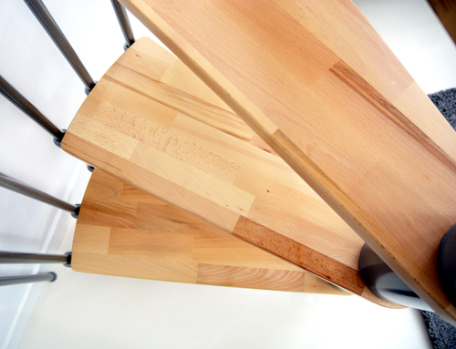 Indoor Spiral Staircase Kit Solid Beech Wood Step PVC Handrail to 3.09m ...