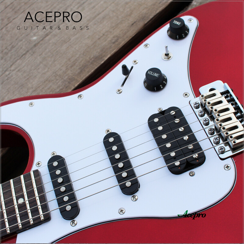 Acepro Metallic Red Electric Guitar Tremolo Bridge 2-piece Mahogany ...