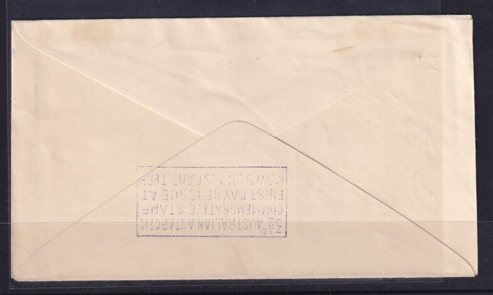 AUSTRALIA 1955 FDC 3½D AAT COMMEMORATIVE STAMP ISSUED AT MAWSON TO USA ...