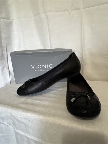 Vionic Minna Orthopedic Ballet Flat Shoes Comfort Supportive Black Size 8 | eBay