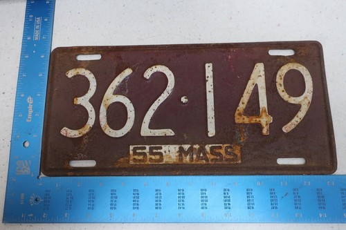 Massachusetts License Plate Tag 1955 55 MA 362 149 | eBay