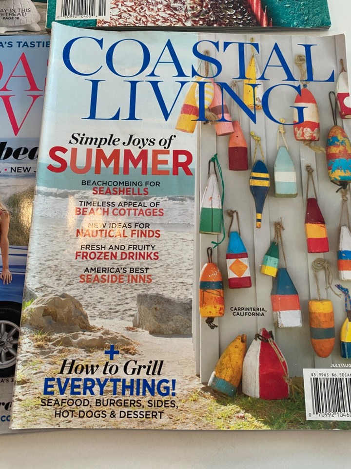 Year 2016, Selection of 10 issues of Coastal Living Magazines in great ...