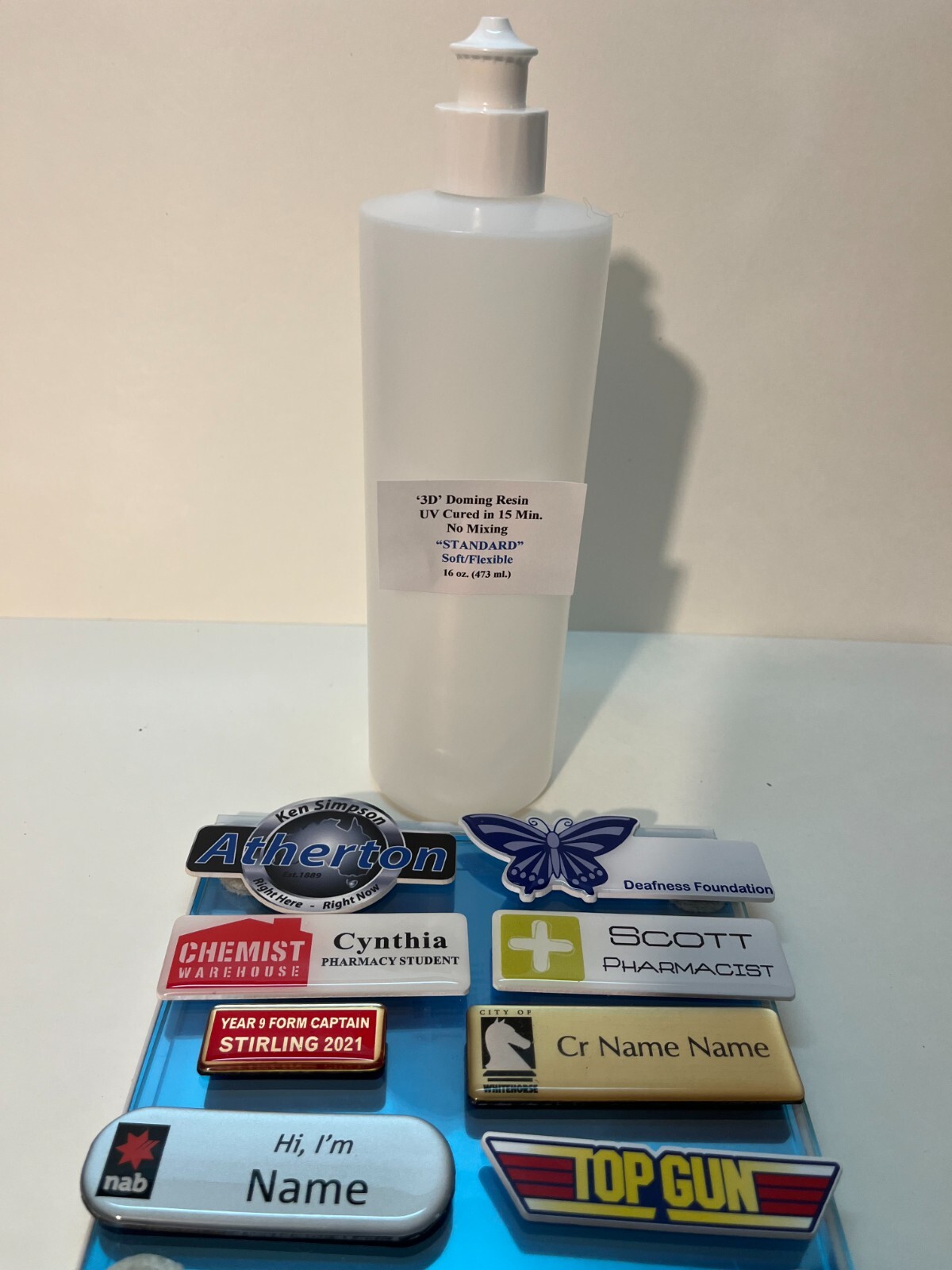 Doming 3D resin - "Standard" - Soft/Flexible - UV cured in 15 min - 1 ...