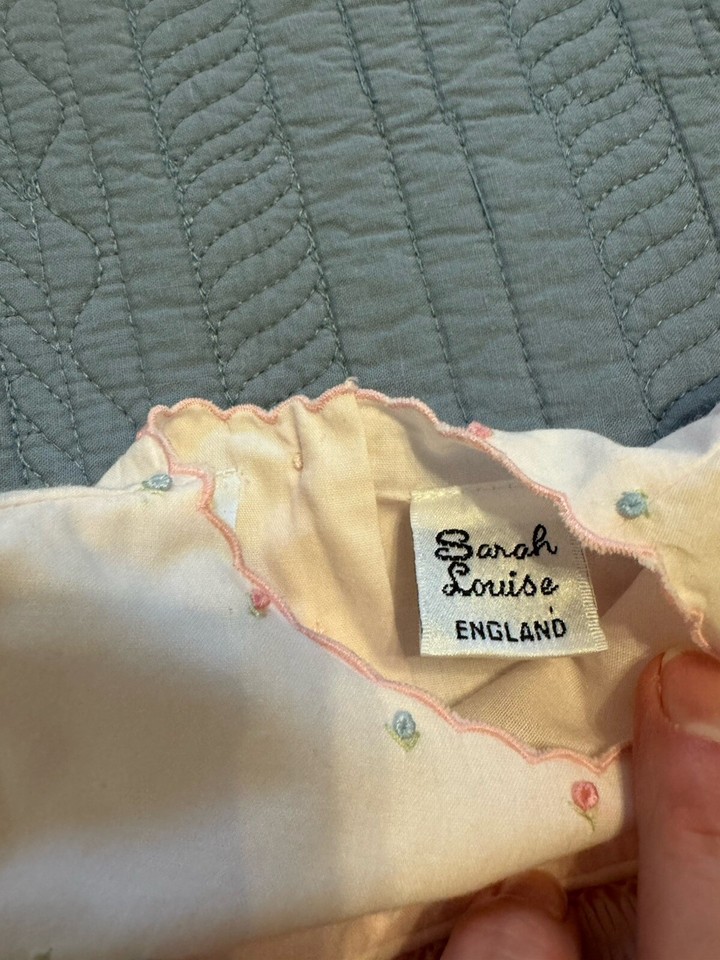 Sarah Loiuse England Pink Embroidered Baby Dress - Preemie With Bow | eBay