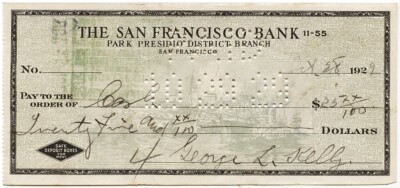 1929 George Kelly Signed Autograph Check JSA | eBay