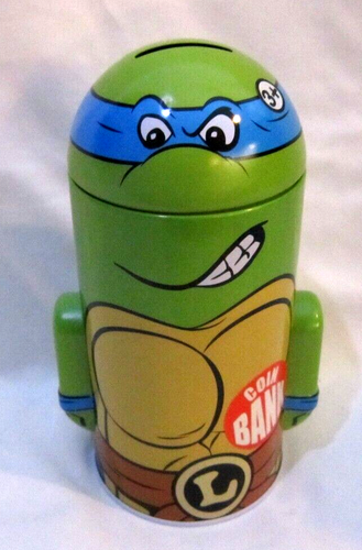 Teenager Mutant Ninja Turtles TMNT Leonardo 7" H Tin Round Money Coin ...