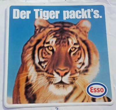 ESSO DER TIGER PACKTS TANKSTELLE BENZIN STICKER AUFKLEBER VINTAGE 70ER ...