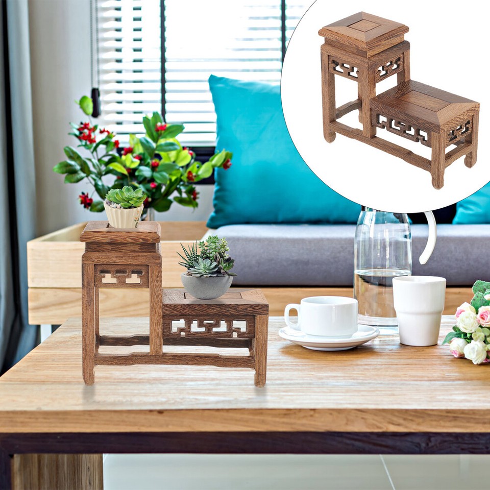 Wood Plant Riser Flower Display Shelf Basis Aus Wenge Vintage ...