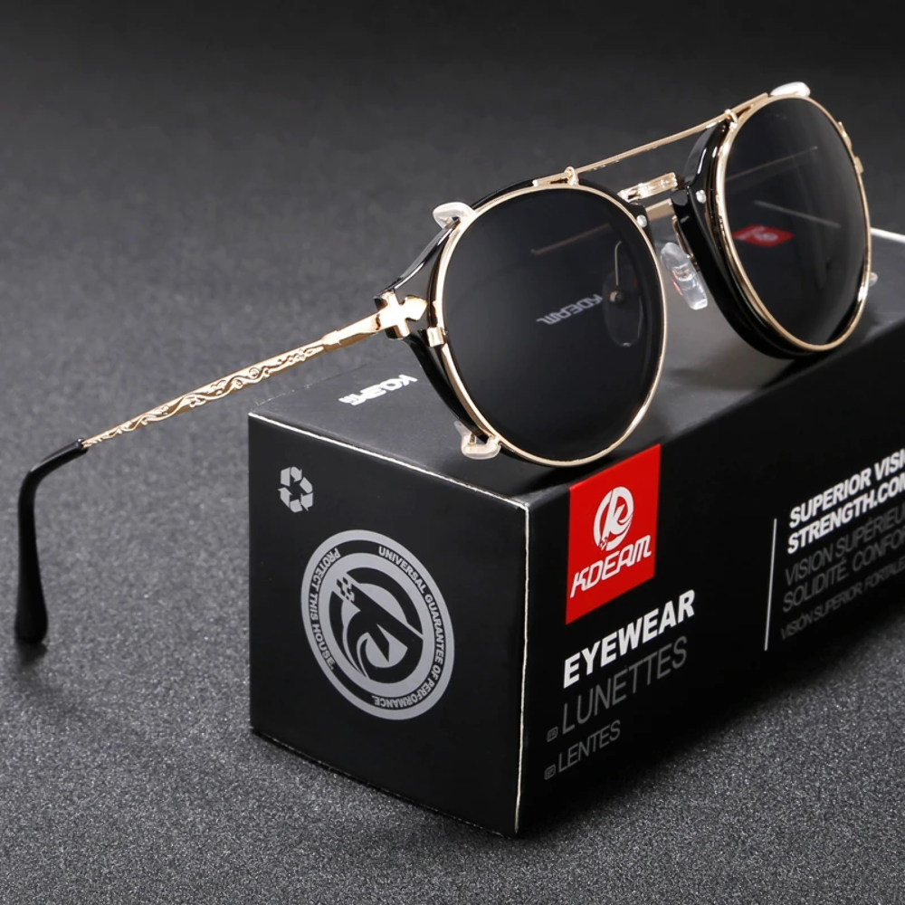 Trendy 2020 Steampunk Clip On Sunglasses Men And Women Round Baroque
