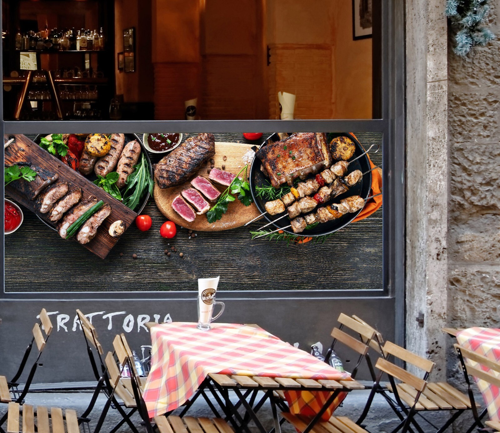 3D Grill Kebab Shop BBQ K257 Window Stickers Vinyl Wallpaper Wall ...