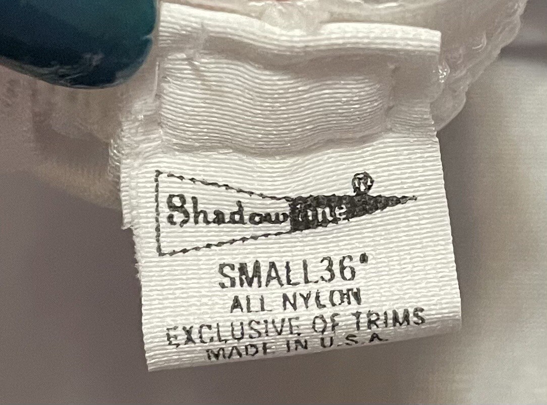 ShadowLine White Shiny Satin Lace Trim Long Slit Nylon Half Slip Womens S 36” | eBay