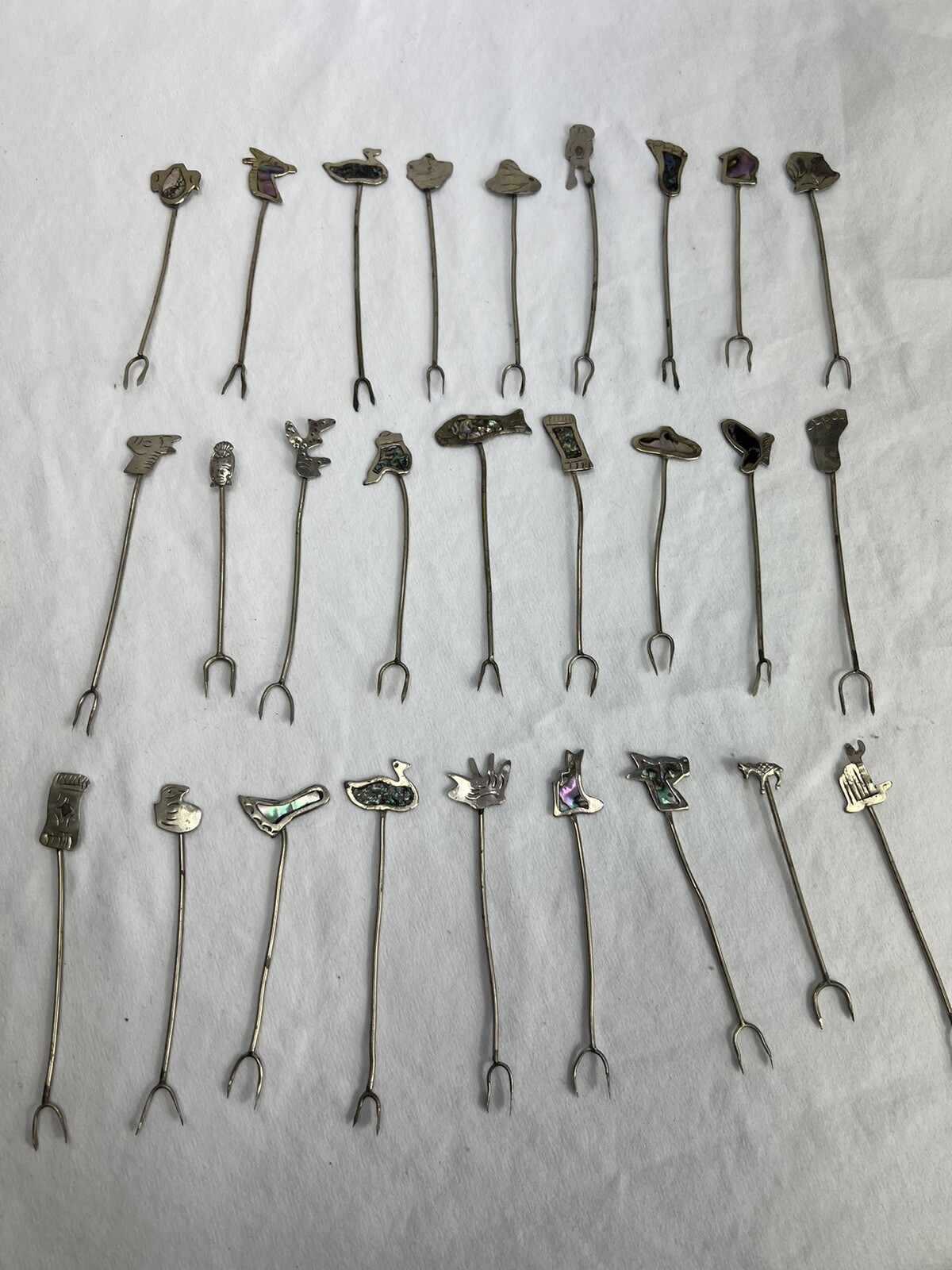 LOT BUNDLE 27 Forks Cocktail Hors d'oeuvre Appetizer Forks Mother of ...